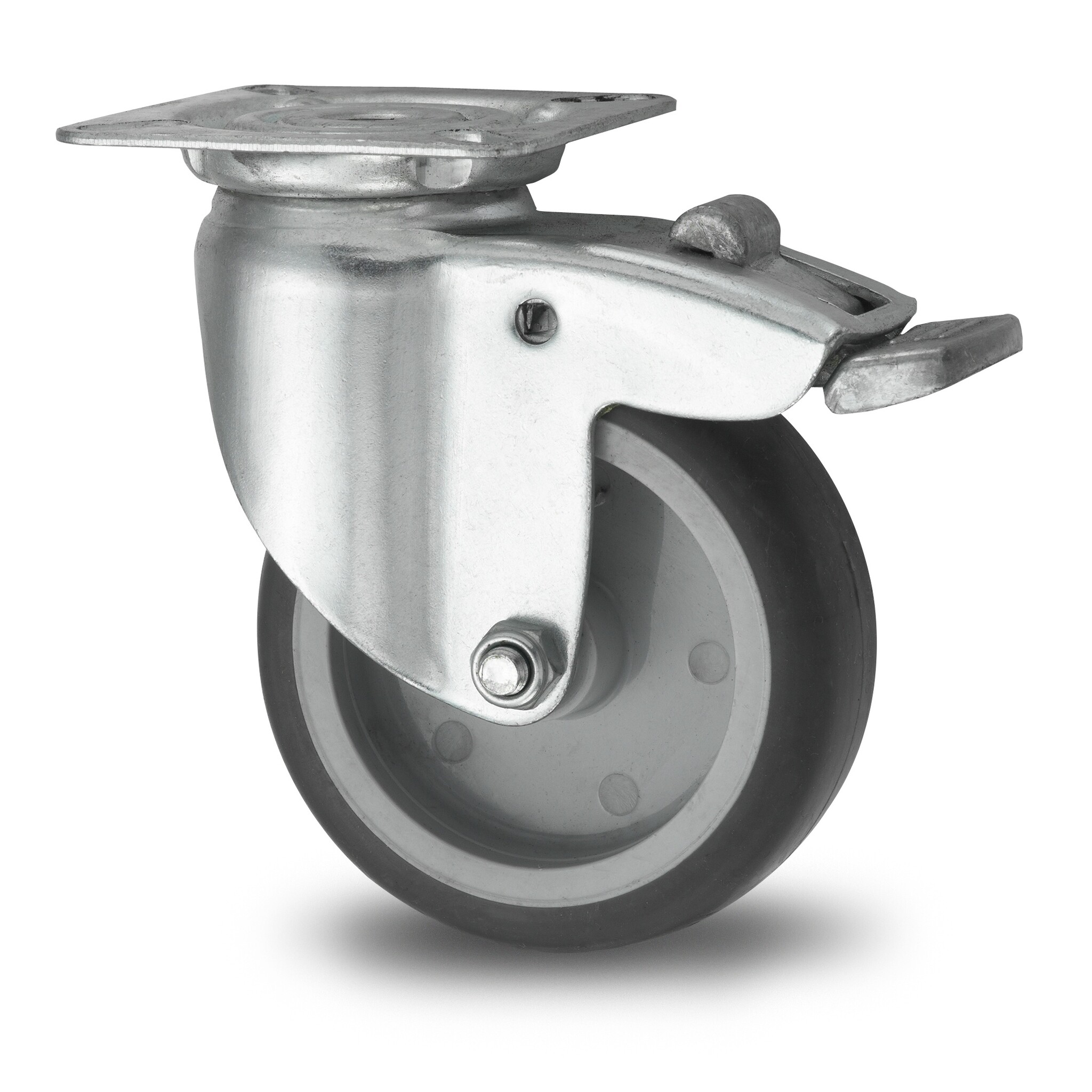 Zwenkwiel 75mm met Rem - 75KG Draagvermogen - Wielen.nl
