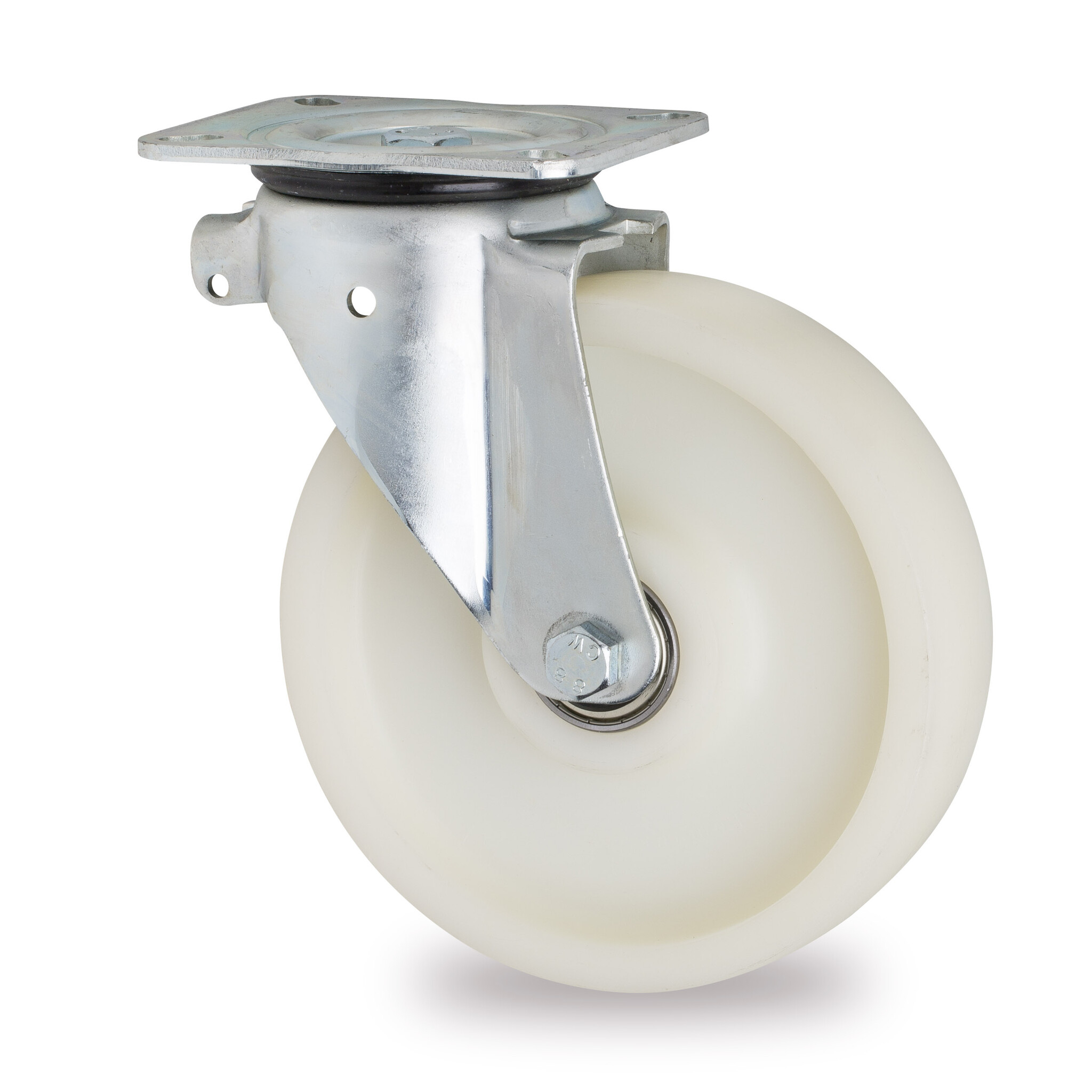 heavy duty fixed castor from welded steel housing, top plate fitting ...