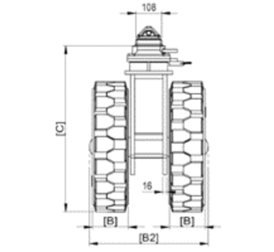 6000KG laadvermogen transportcontainerwielen voor ruw terrein - Wielen.nl