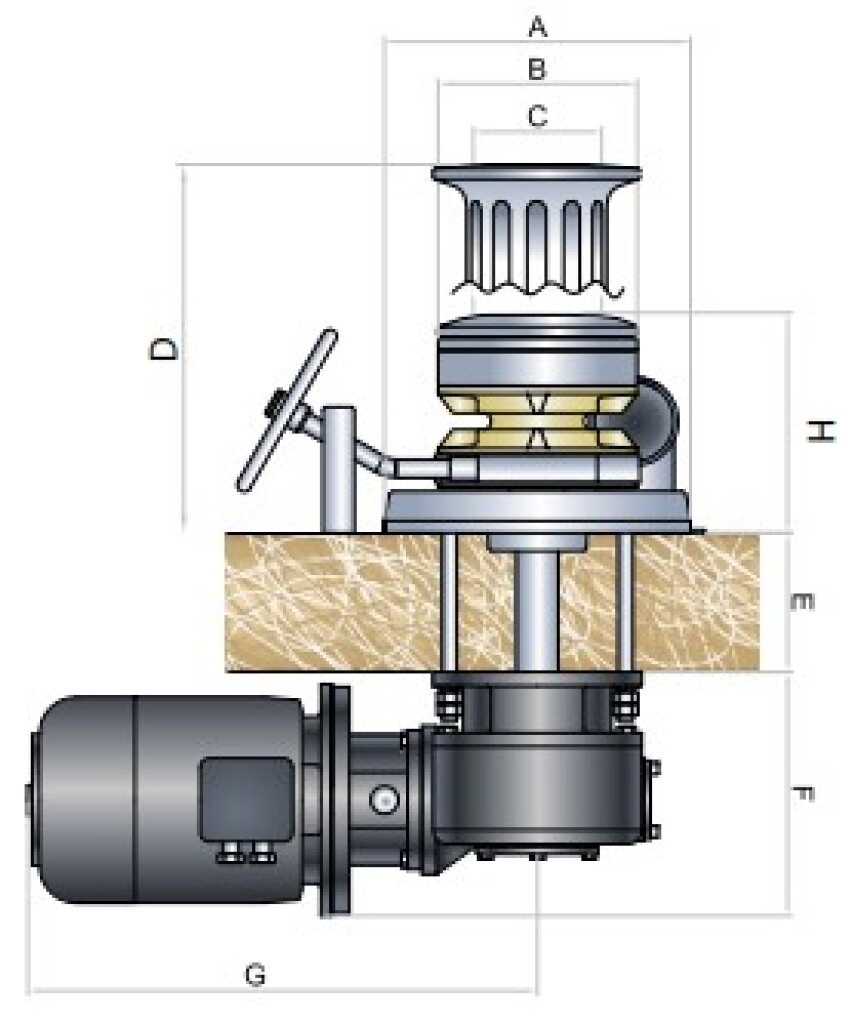 Moon Anchor winch hydr. / 14 mm ISO with drum - XXL Water
