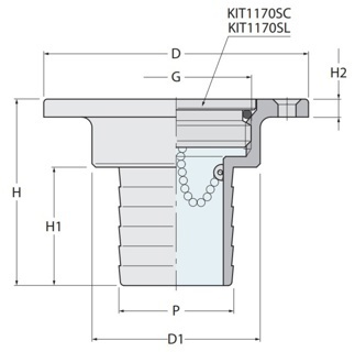 water cap 1 1/2" - XXL Water