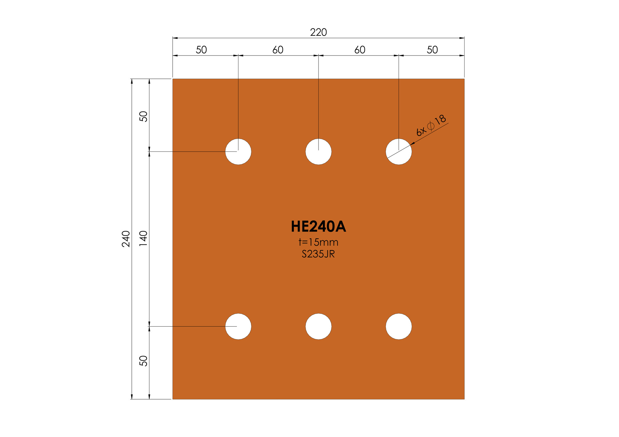 Aanlasplaat kopplaat | HEA 240 | Firmastaal.nl - Firmastaal.nl