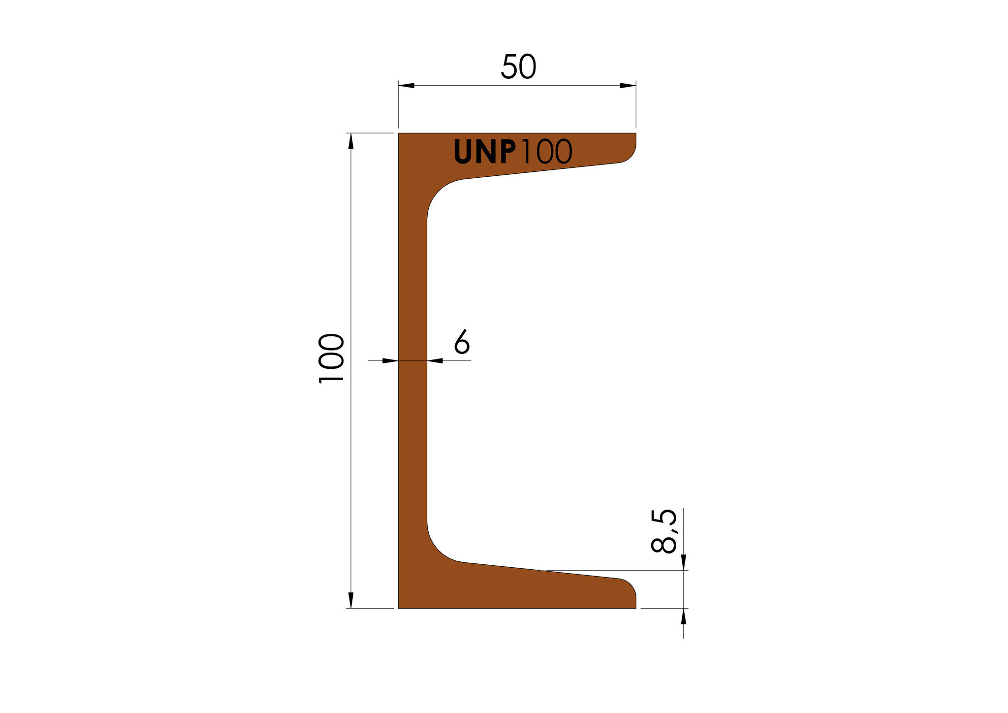 Constructiebalk UNP 100 | Firmastaal.nl - Firmastaal.nl