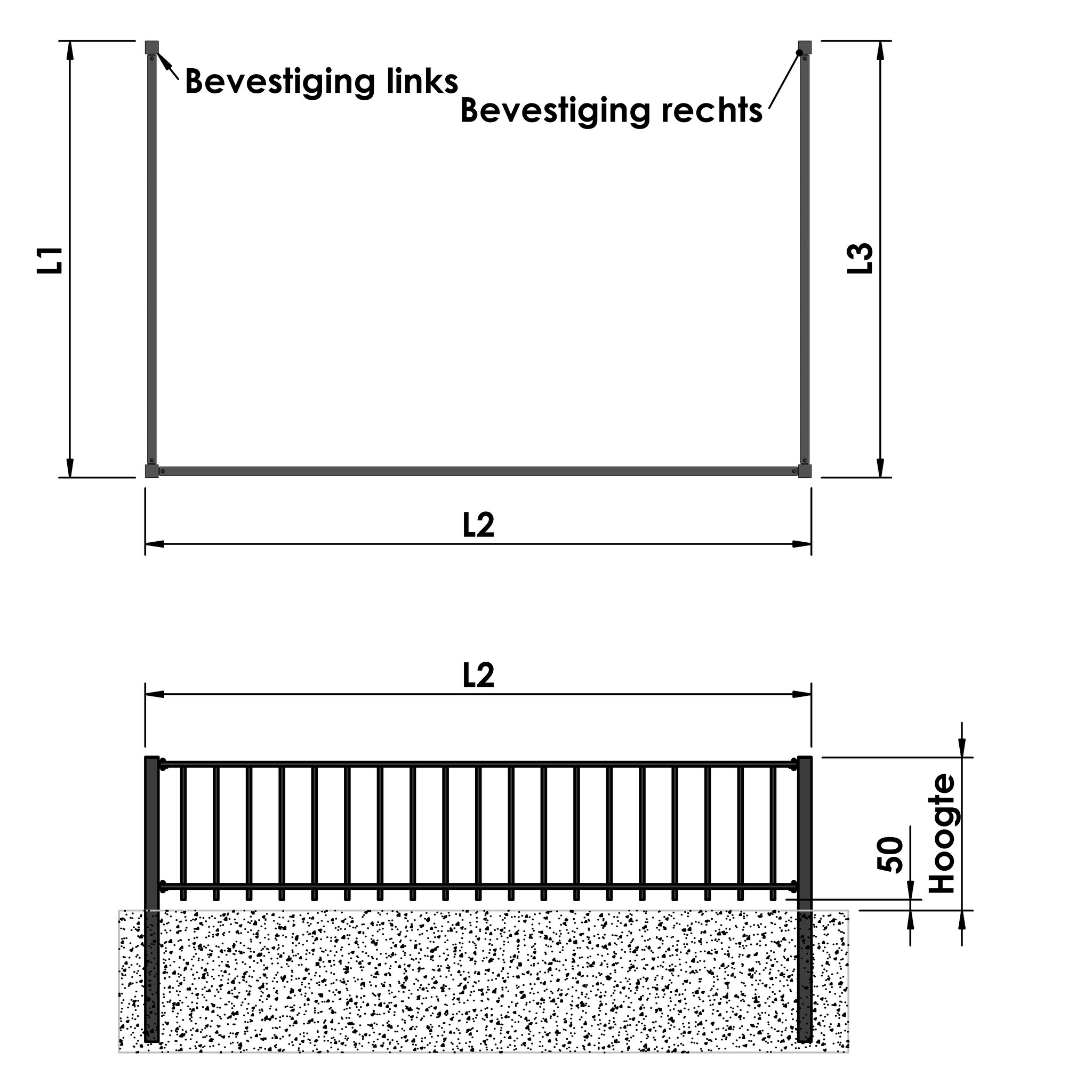 Hekwerk Delft | U-vorm | Firmastaal.nl - Firmastaal.nl