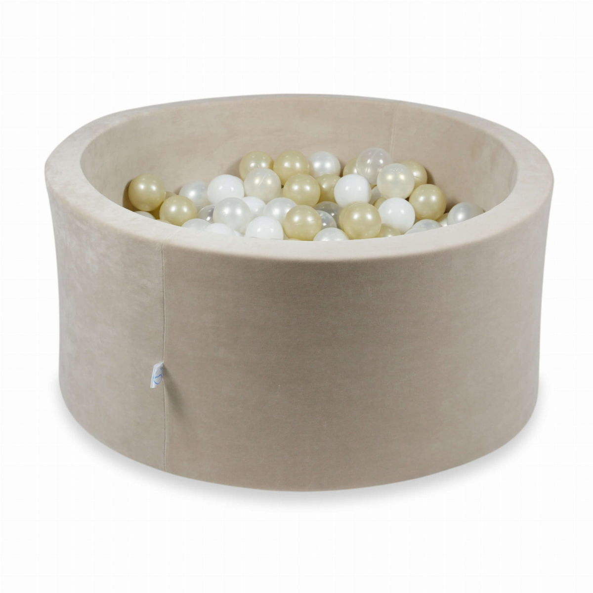 Beige velvet ballenbak 90x40 cm met 300 ballen | Marjems.nl - Marjems ...
