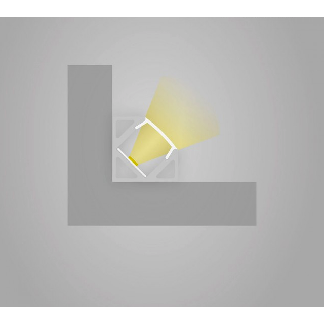 Koop nu LED strip hoekmontage profiel 50 meter - P23 (wit) 25,66x18,01 ...