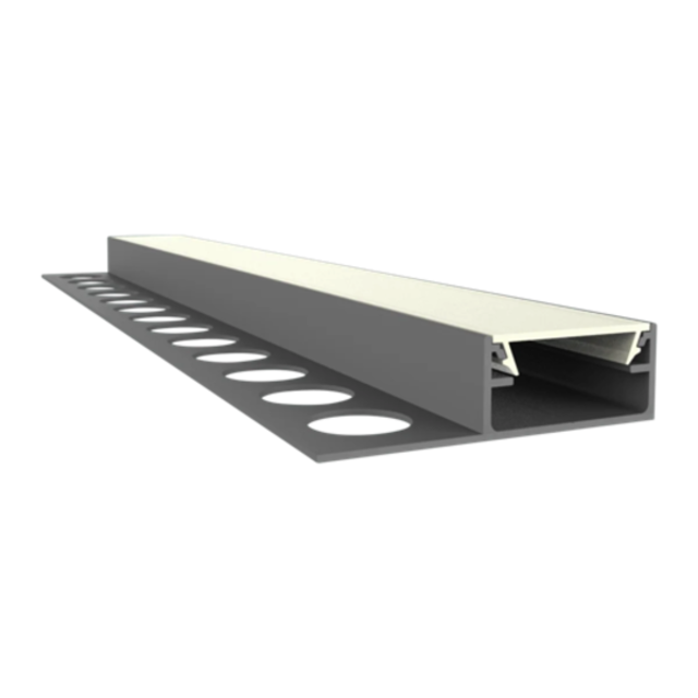 LED tegel en stuc profiel inclusief afdekking 40mm x 10,8mm - STUC300