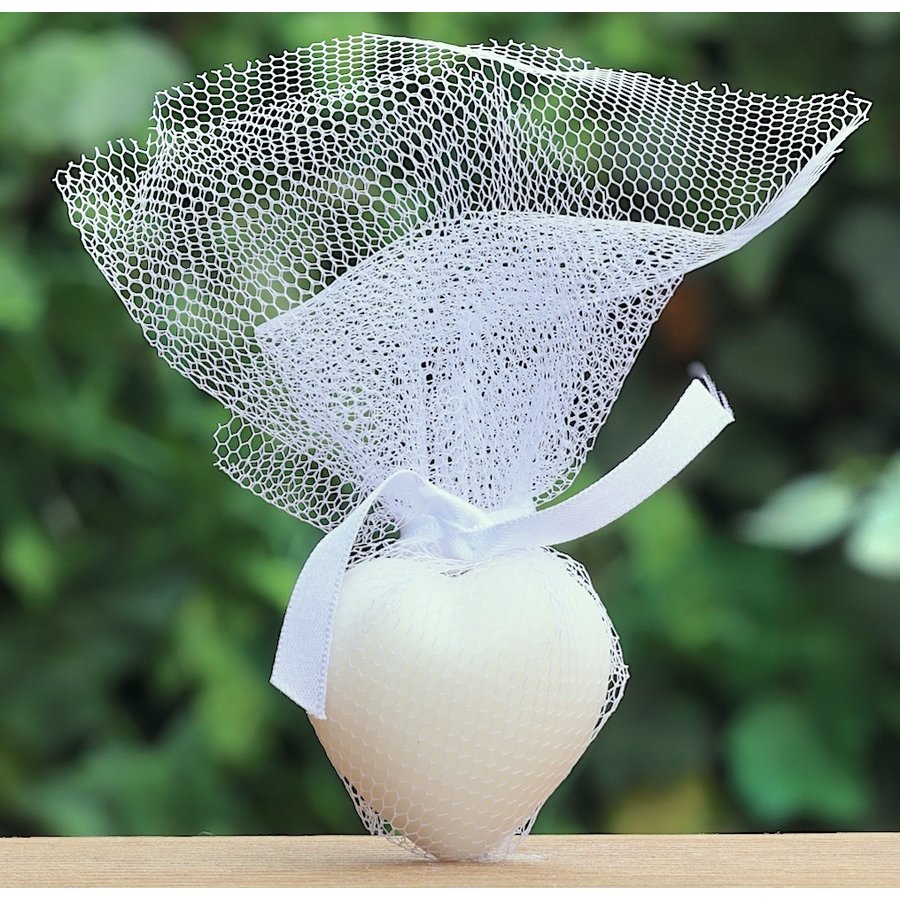 Frans hartzeepje coton verpakt in tule - Het Franse Warenhuis