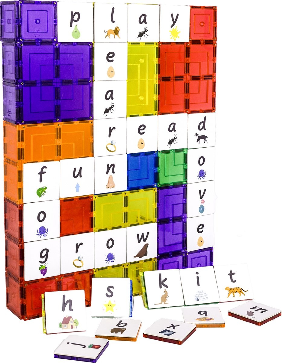 Learn & Grow - Magnetic Tile Topper - Alphabet Letters (40 pcs)