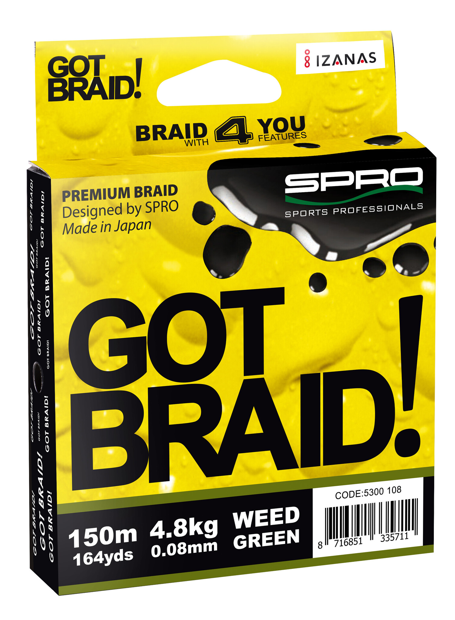 SPRO GOT BRAID! GREEN/YELLOW - FishstoreXL