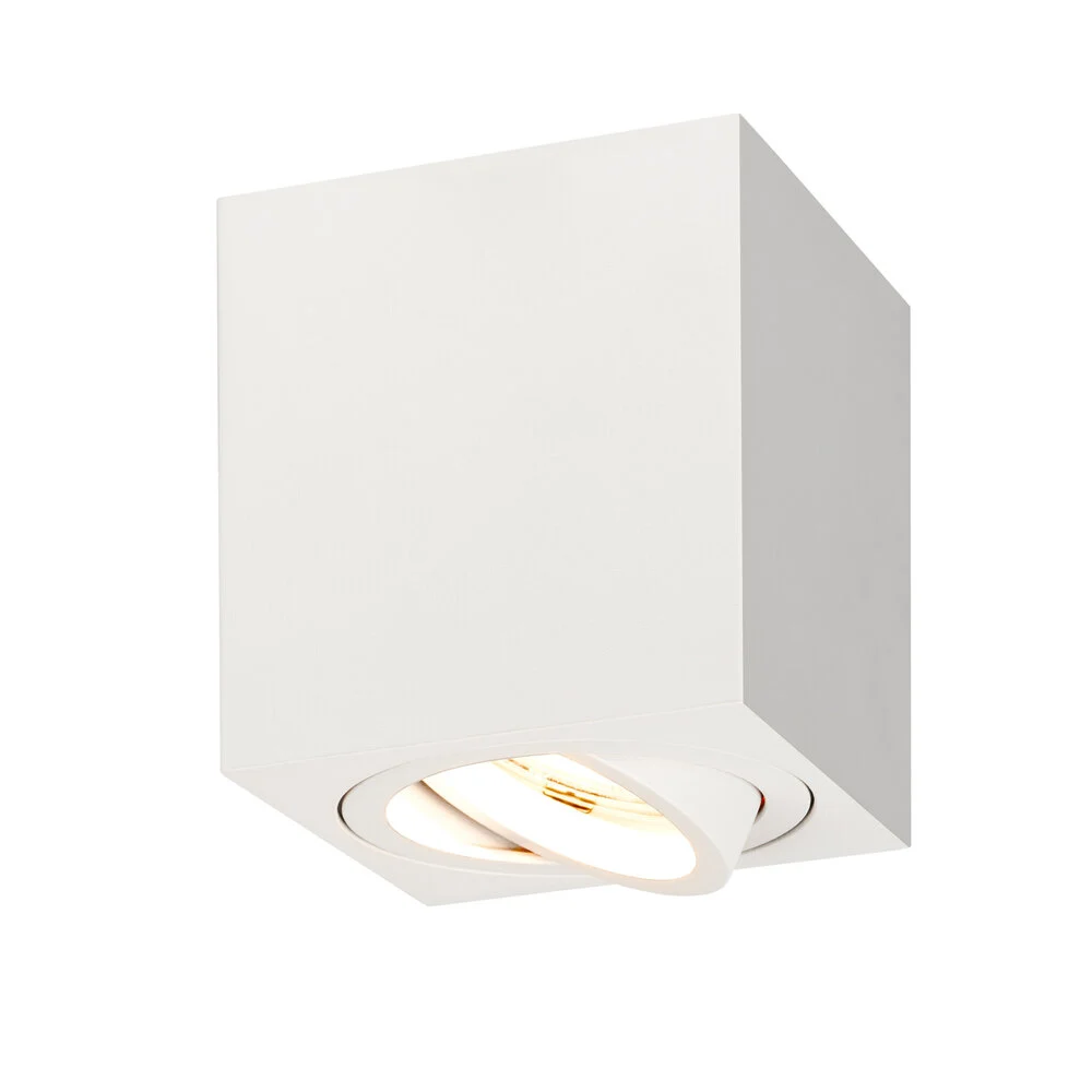 LED Surface Mounted Ceiling Spotlight - Square - White - Tiltable ...