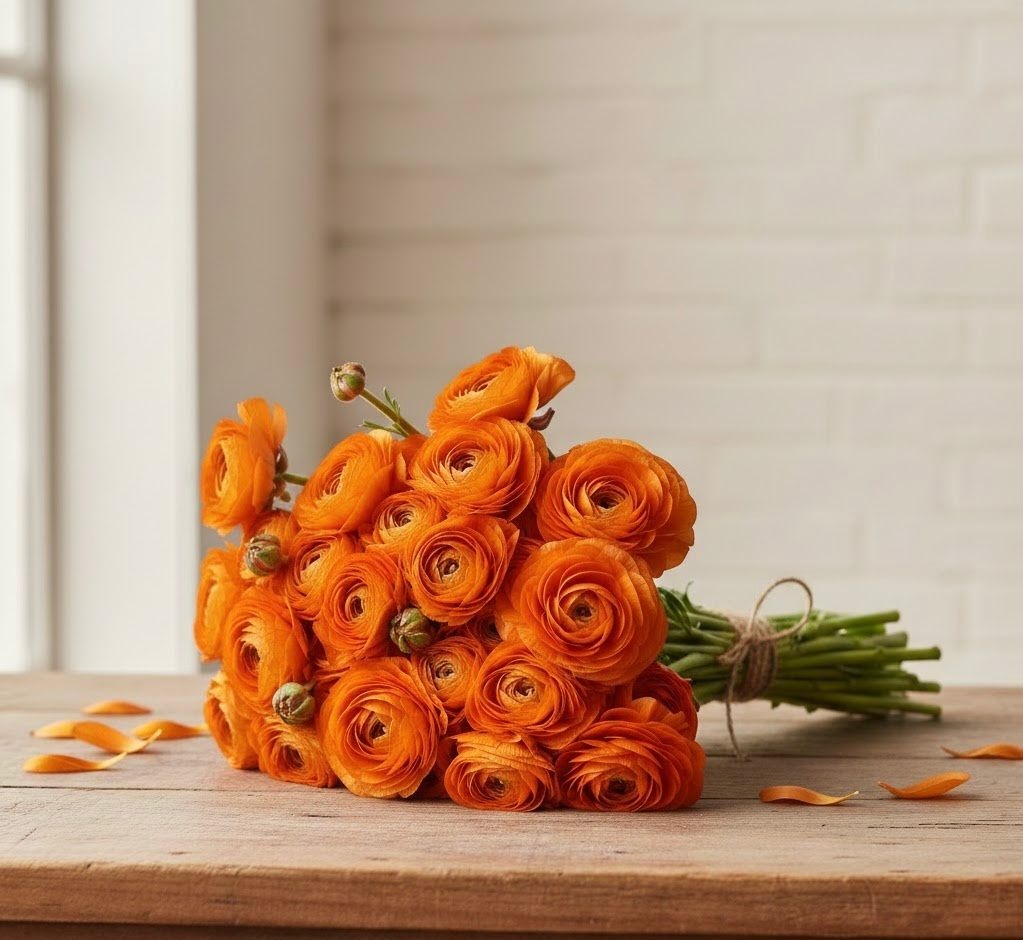 Fresh Orange Ranunculus | 40 centimeters | 10 stems | Florimo - Florimo.nl