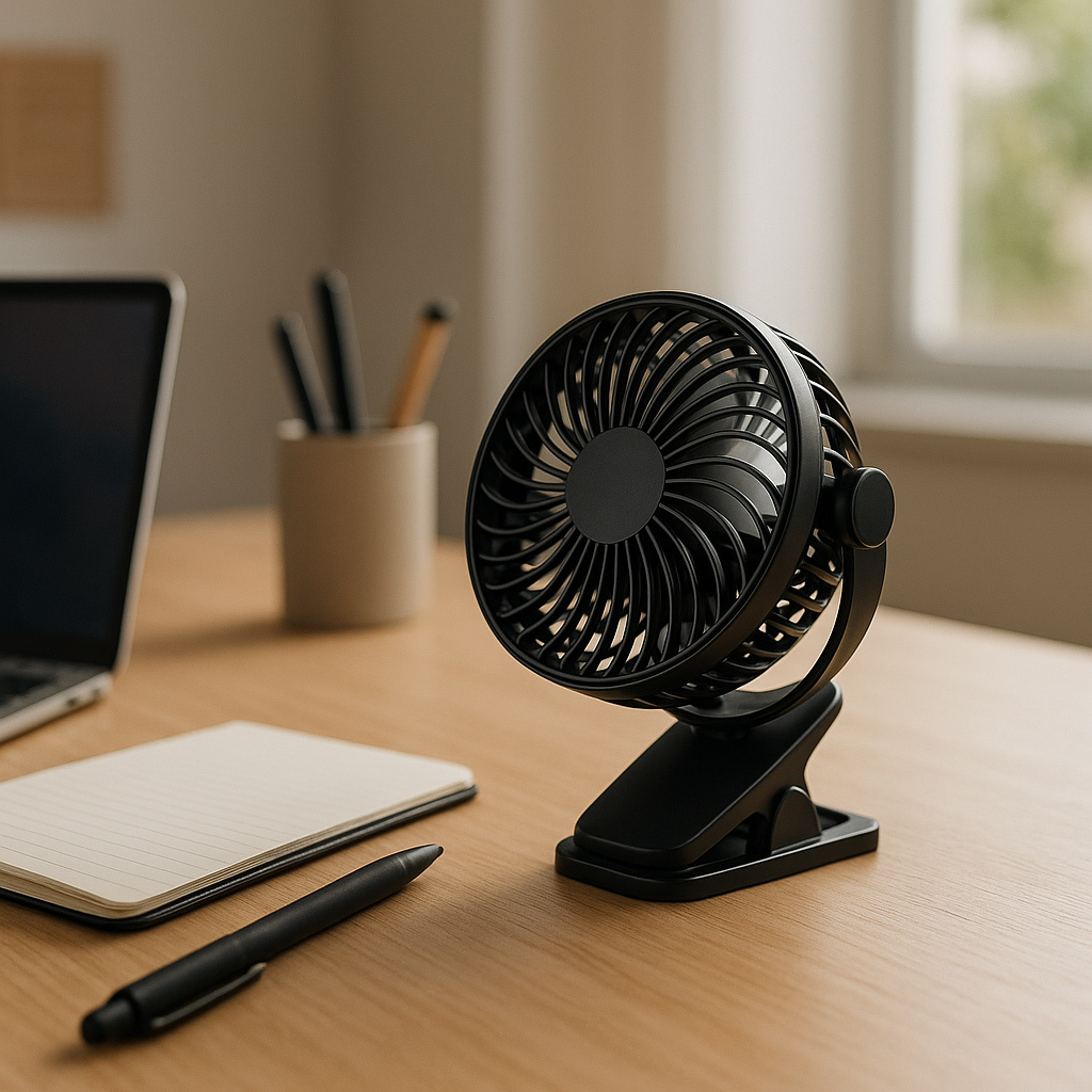 A-Flow Clip-On Black – USB Oplaadbare Mini Ventilator | 3 Snelheden ...