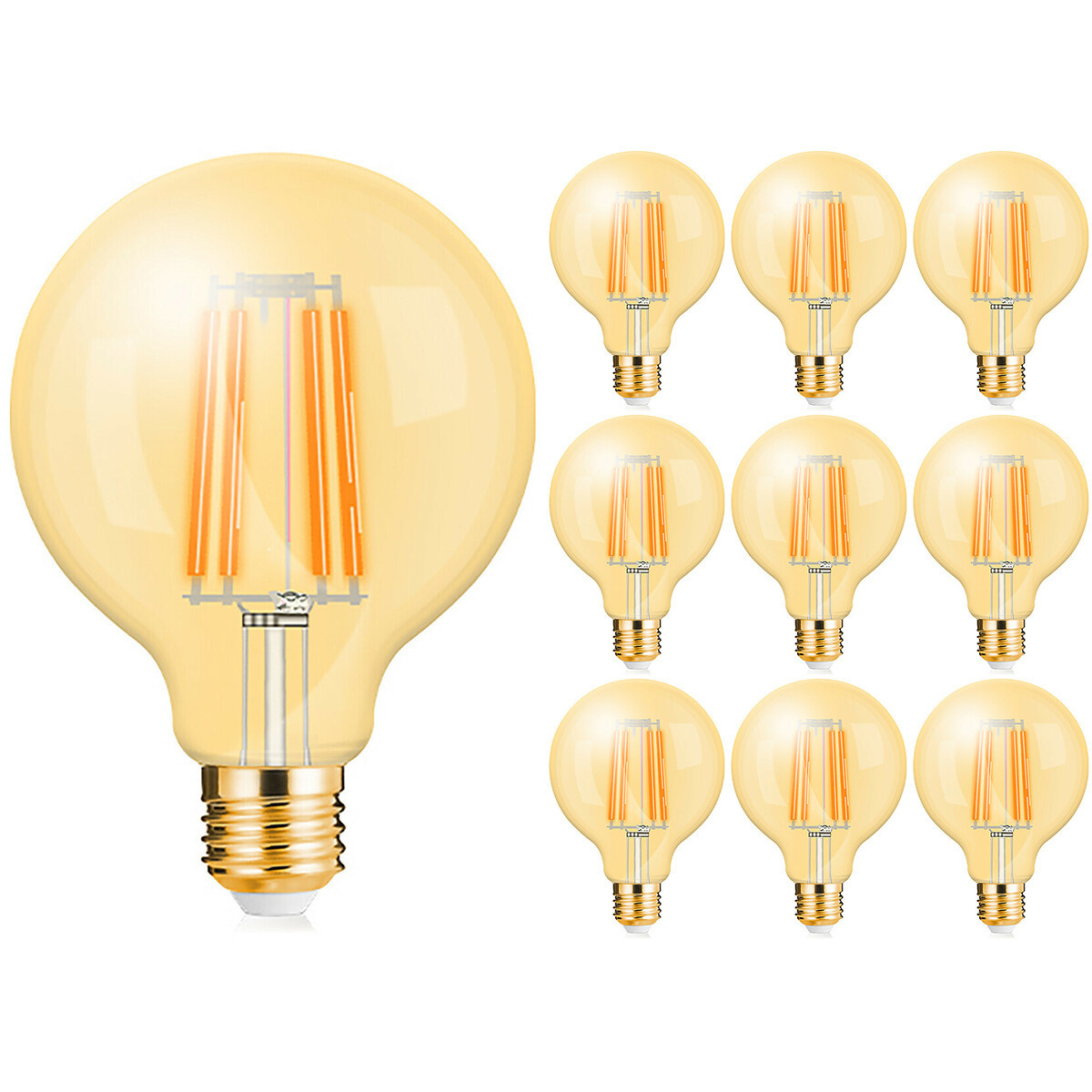 Want to buy 10x LED Lamp E27 Globe Filament Brinton 6W G95 2200K ...