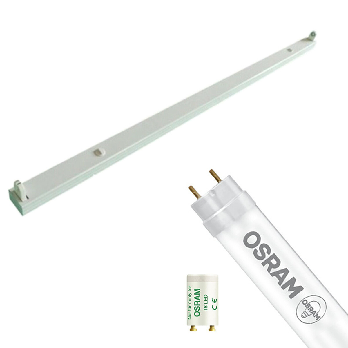 LED fluorescent fixture 120 cm matte white | 16.2W, 4000K, 1530 lm