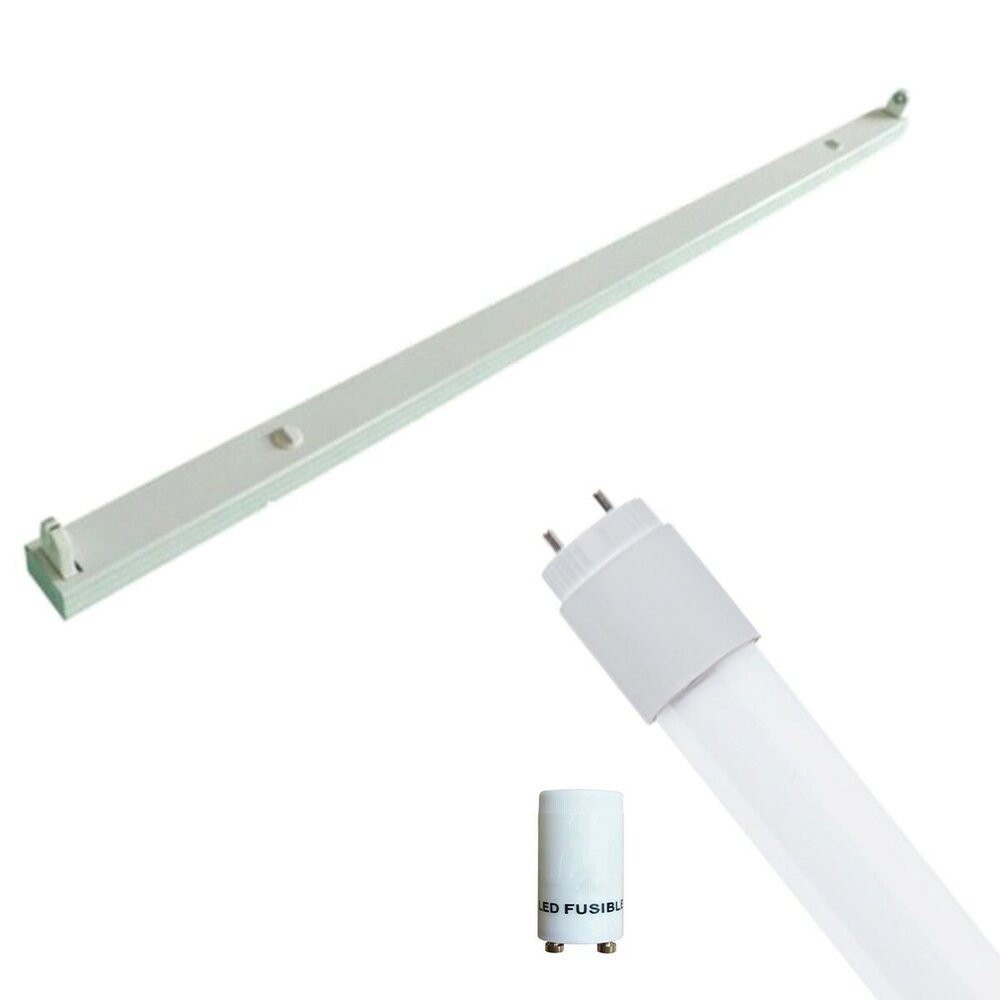 LED fluorescent fixture 120 cm 16W matte white | 1600 lm 6400K T8