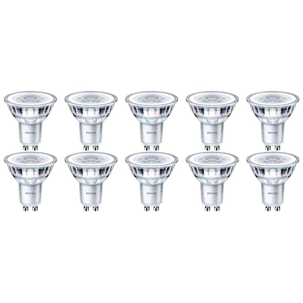 PHILIPS LED Spot GU10 10-pack — 4W dimmable, 3000K, 345 lm
