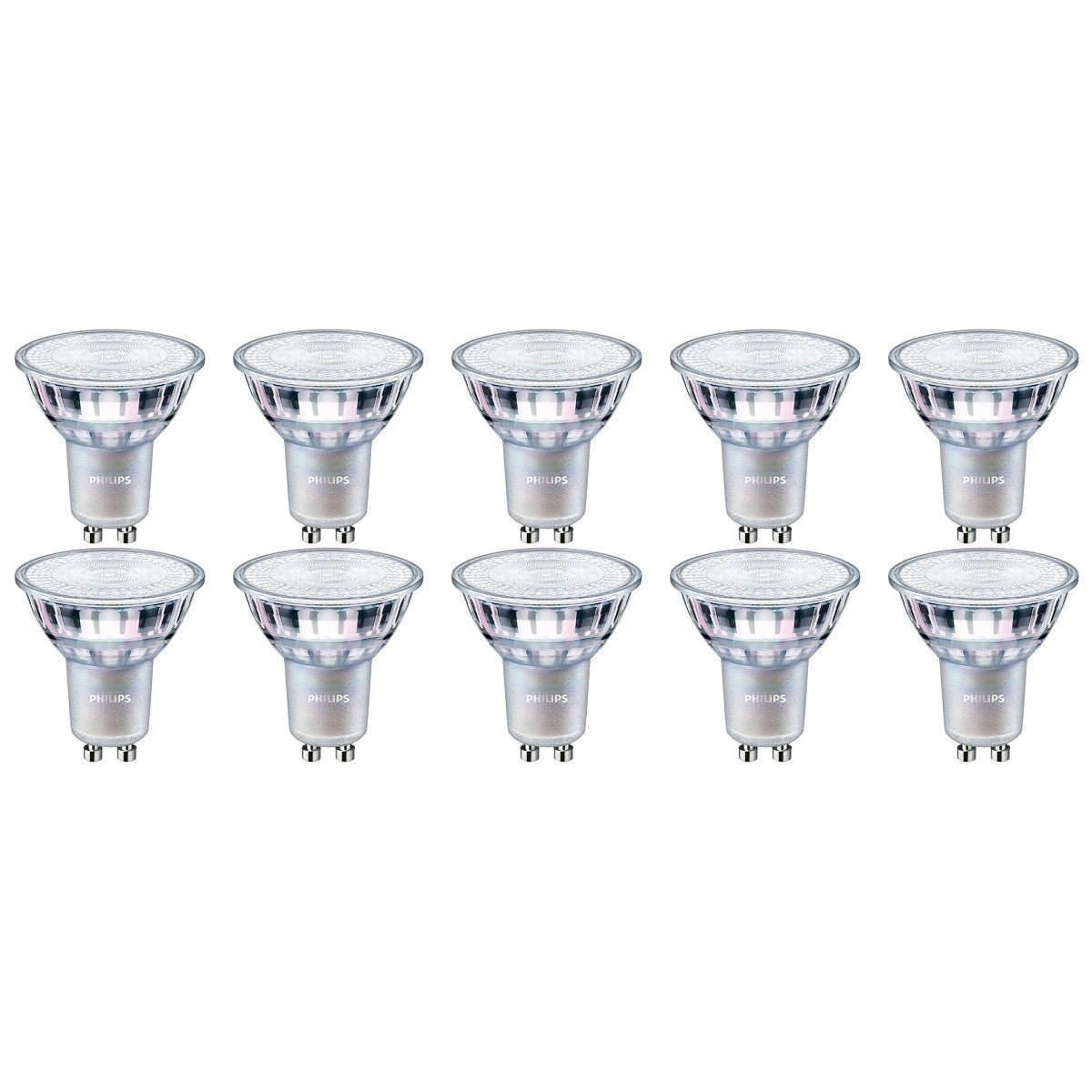 Philips LED Spot GU10 10-pack – Warm dimbaar, 3,7W, 270 lm
