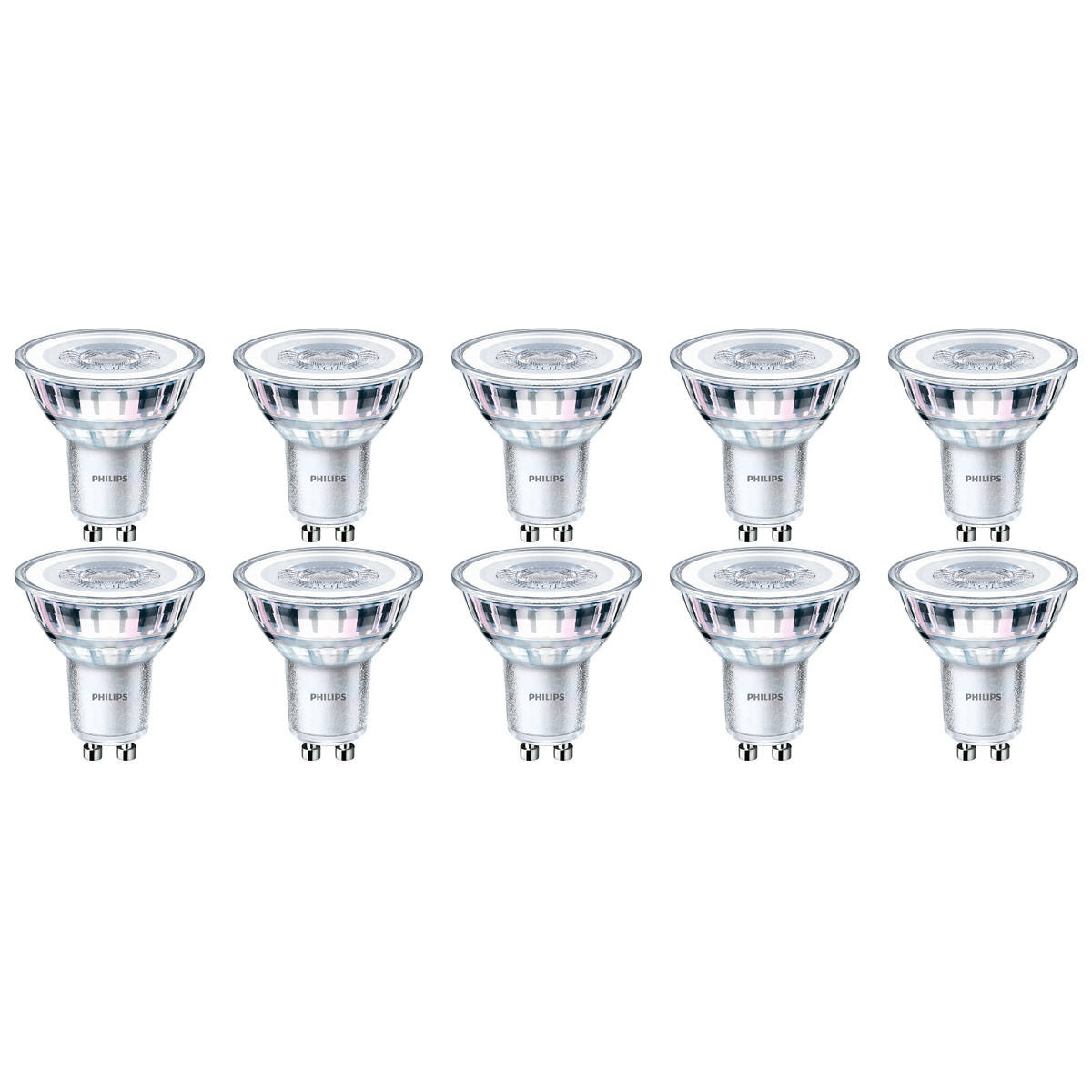 Philips GU10 LED spotlight 10-pack – dimmable 4W (replaces 50W), 2700K