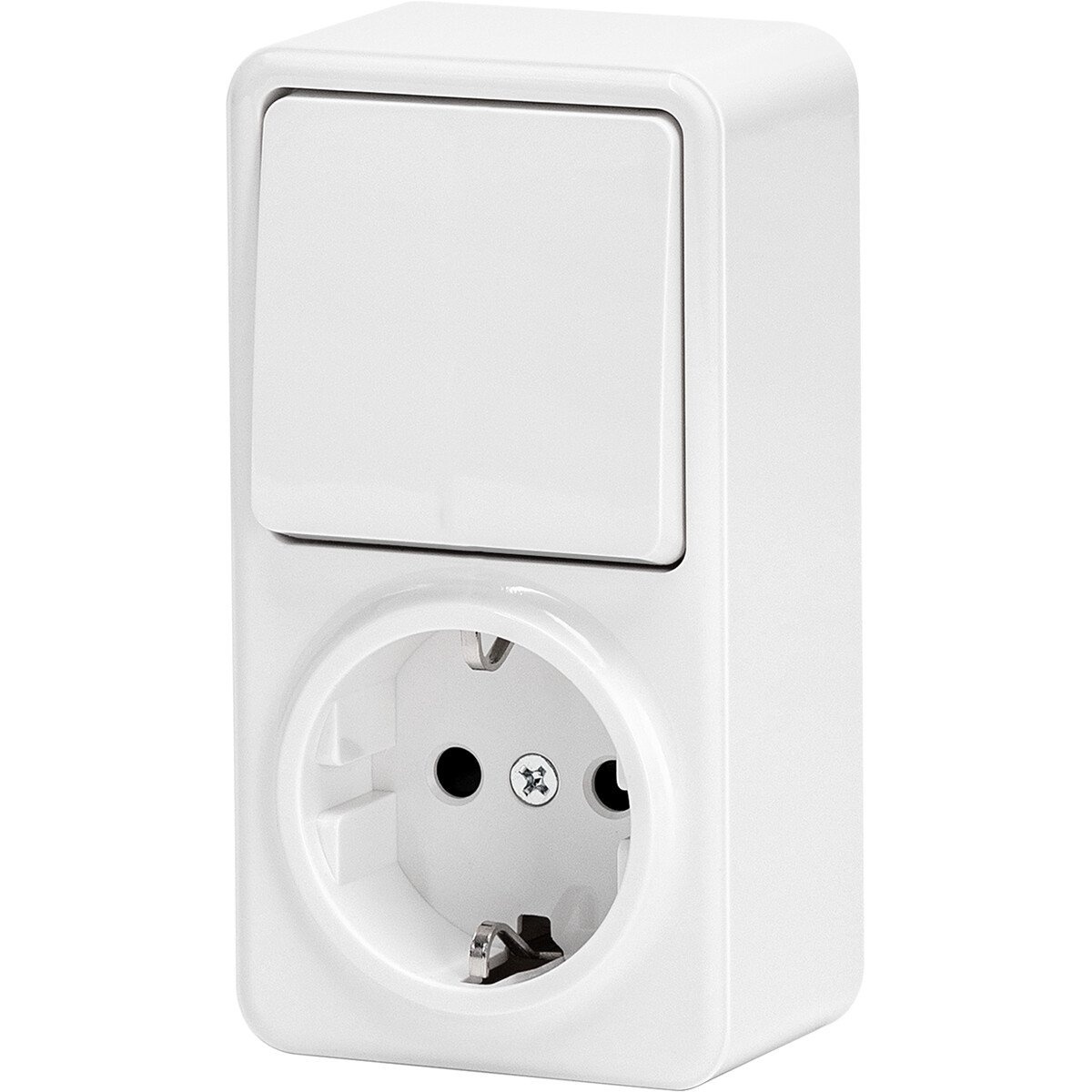 Aigi Winy surface-mounted wall socket white with switch
