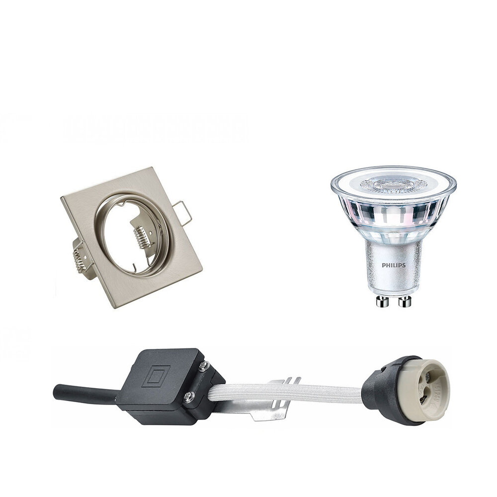 Tiltable square LED recessed spotlight GU10 4.6W 4000K 390lm