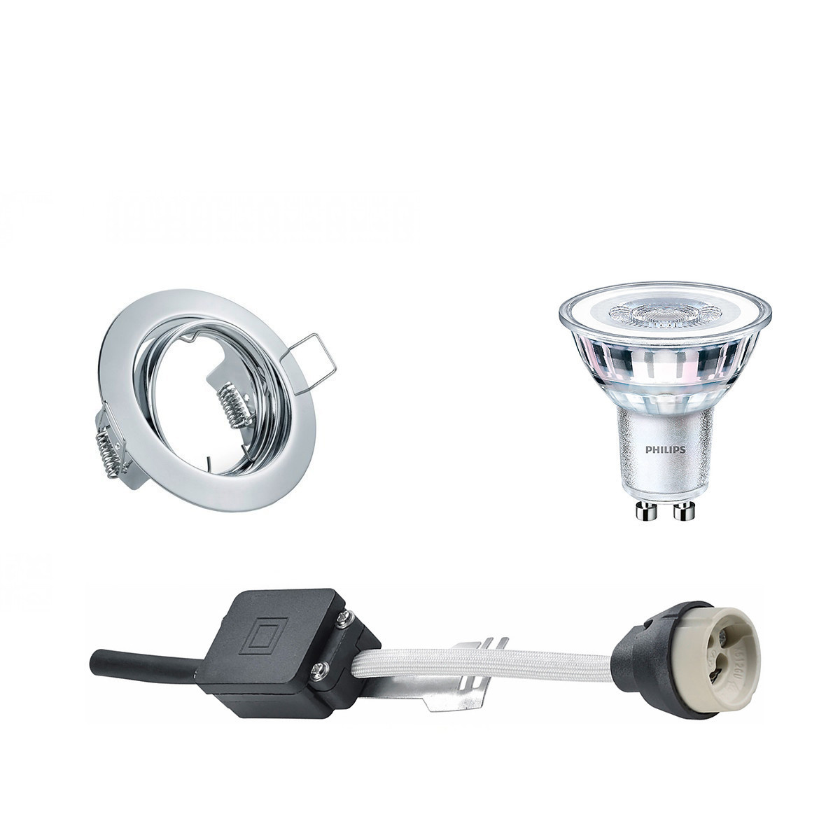 LED recessed spotlight, tiltable GU10, gloss chrome 3.5W 2700K
