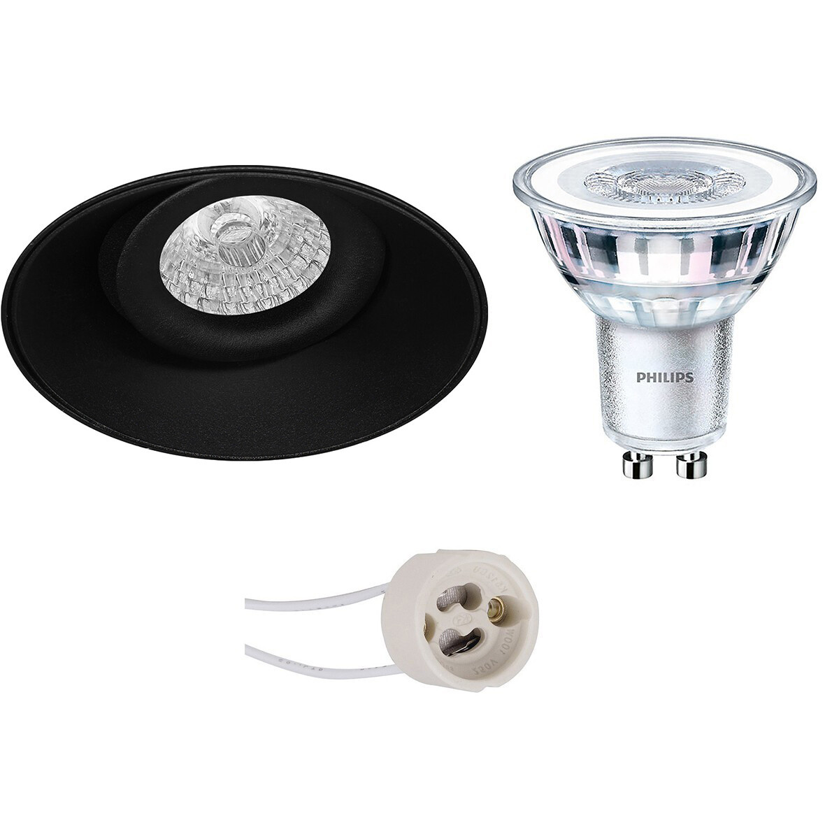 Dimmable 3W LED recessed spotlight 2700K 230 lm - matte black