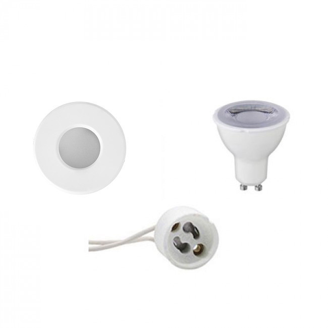 LED Spotlight Set 6W - IP65 Dimmable GU10 recessed spotlight matte white