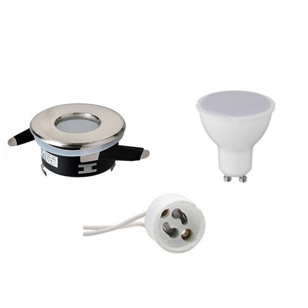 LED Spot Set 8W IP65 - GU10 Bathroom Spotlight Matte Chrome