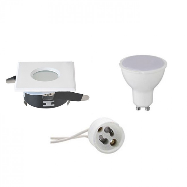 LED Spot Set 8W – Square Recessed Spotlight IP65 (GU10, 3000K)