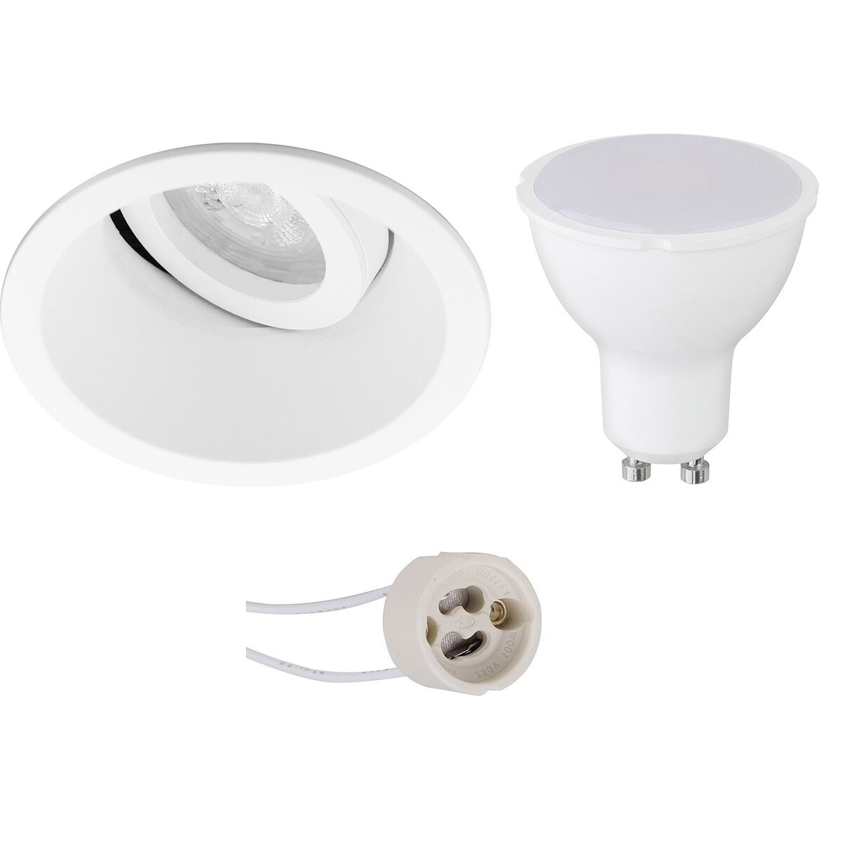 LED Spot Set 6W – Tiltable GU10 recessed spotlight 6400K, 440lm