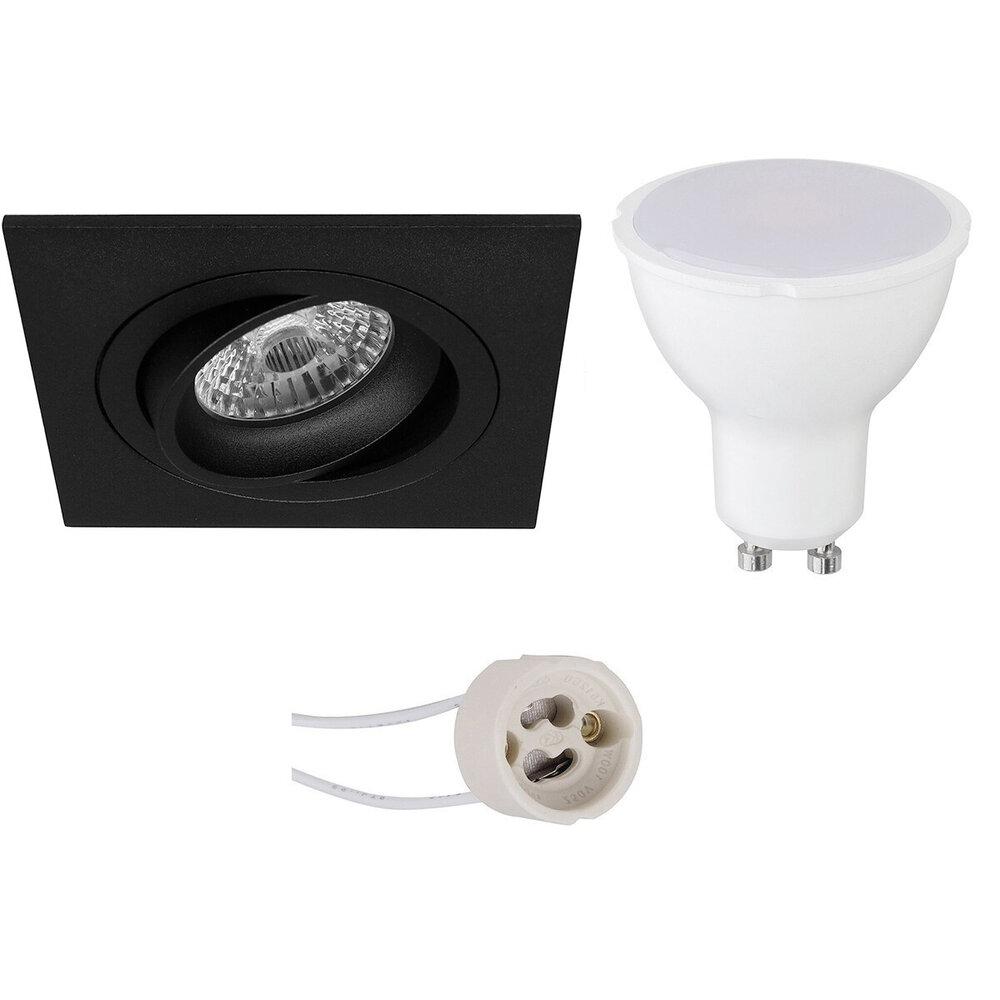 LED Spotlight Set 8W – Matte Black GU10 Recessed Spotlight 3000K 630lm