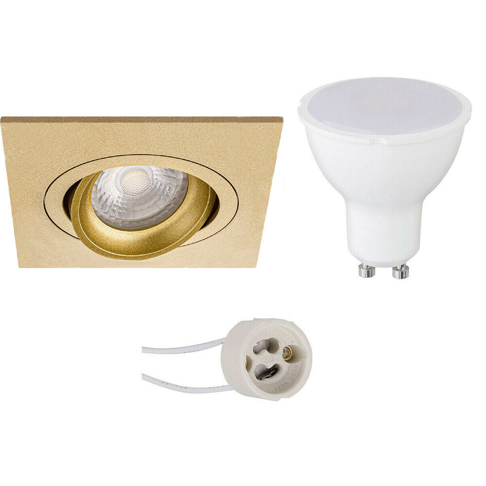 LED recessed spotlight set 8W - Tiltable Matte Gold 3000K