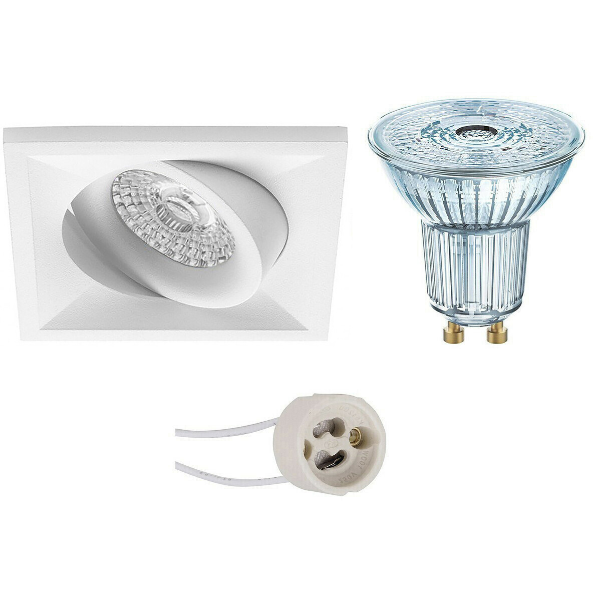 LED Spotlight Set 4W – Tiltable Square Recessed Spotlight 3000K