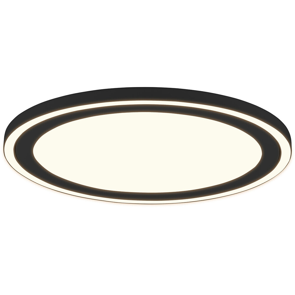 LED Plafondlamp 29W - Ronde Mat Zwarte Kunststof Lamp