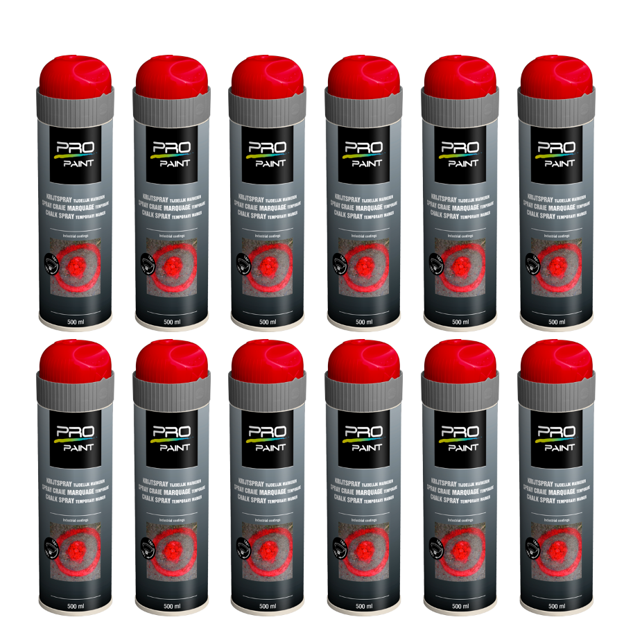 Krijtspray (Tijdelijke markering) Rood - Spuitbus 500ml - TrafficTotaal