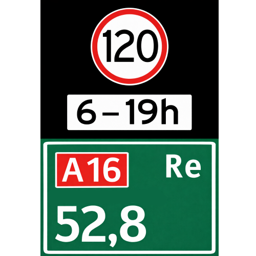 RVV verkeersbord BB08A01 | Hectometerbord | Tijdelijke max. snelheid ...