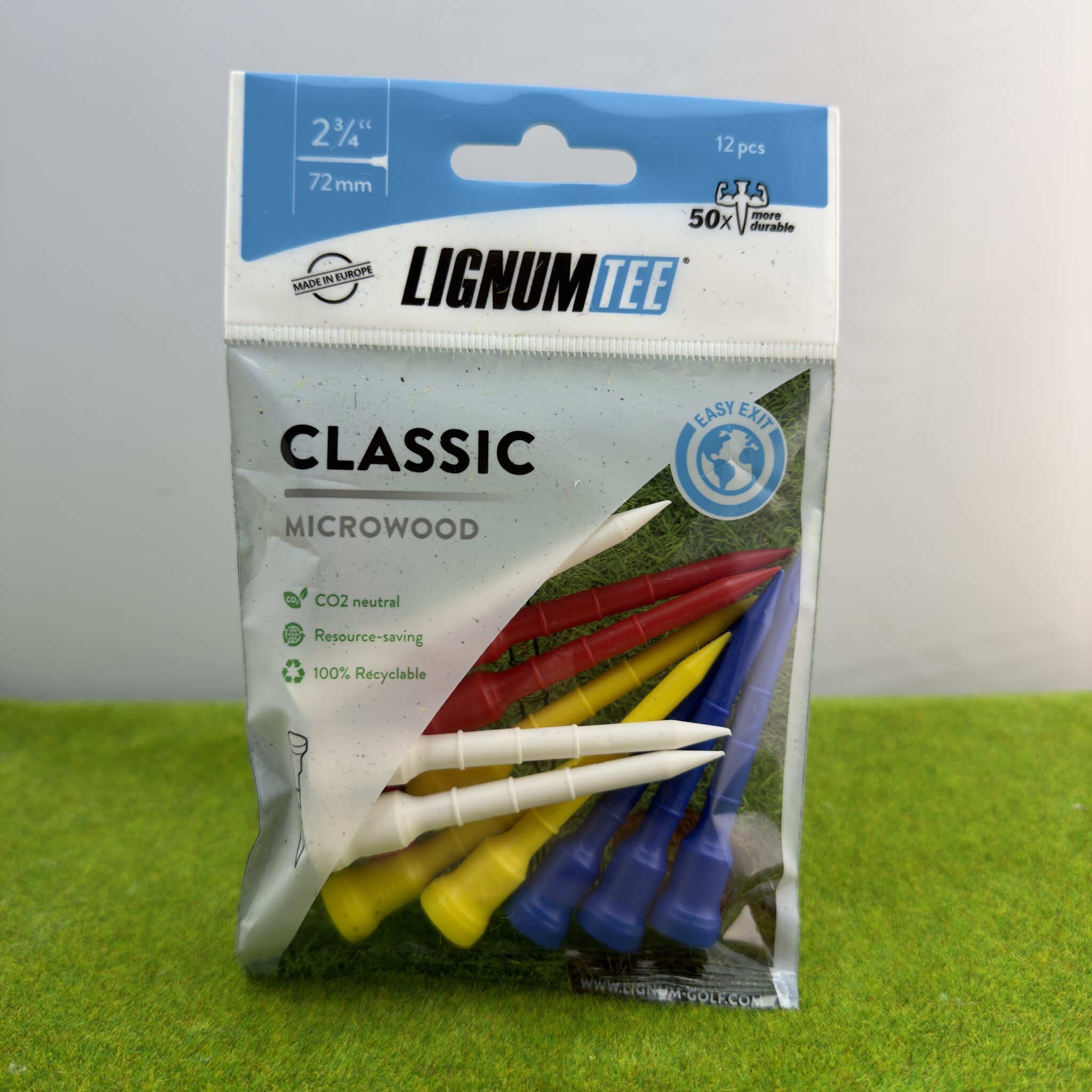 lignum tee 72mm 2 3/4" 12stuks classic mix microwood