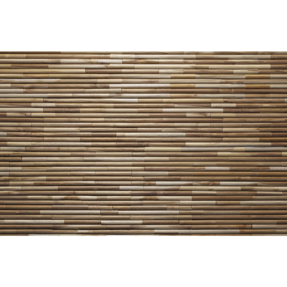 3D Wooden Wall Panels | UltraWood Teak Round | Wood Panelling - Style4Walls