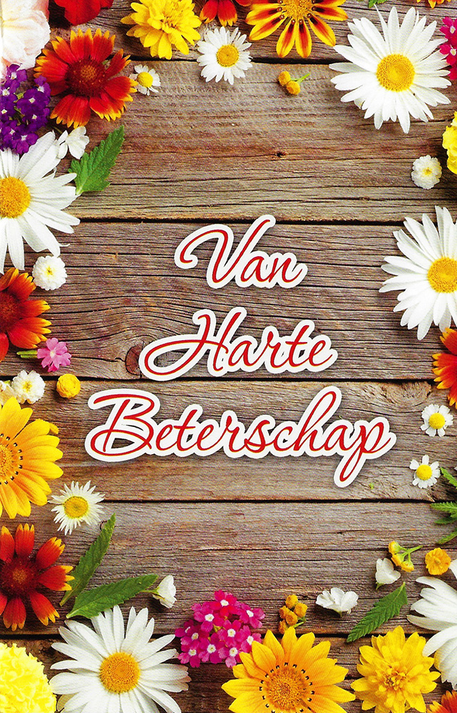 Wenskaart 'Van harte Beterschap' - Leonidas Online Shop Gistel