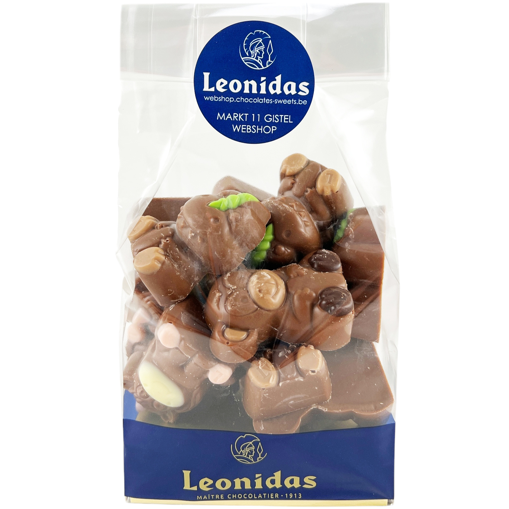 Leonidas Online Shop | Dieren - melkchocolade met praliné 200g ...