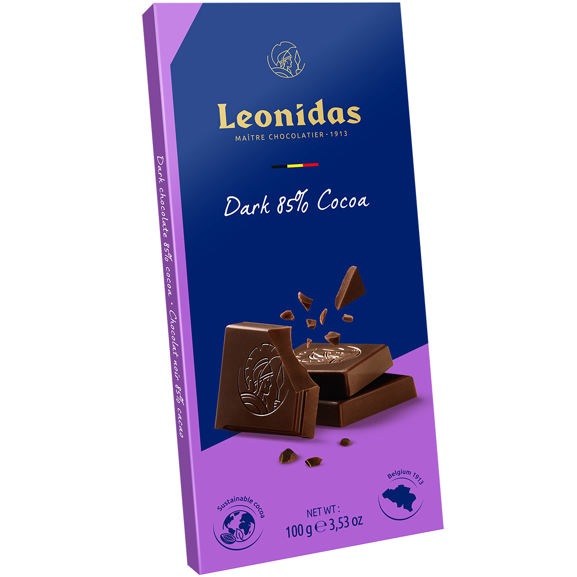 Leonidas Online Shop | Tablet pure chocolade met 70% cacao 100g ...