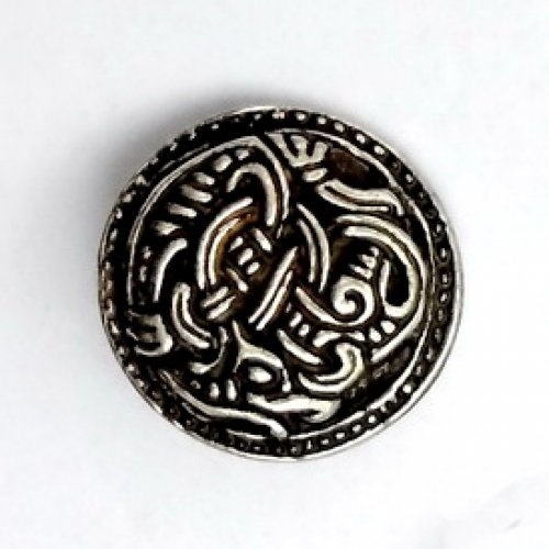 Viking buttons Borre style set of five pieces, silvered ...