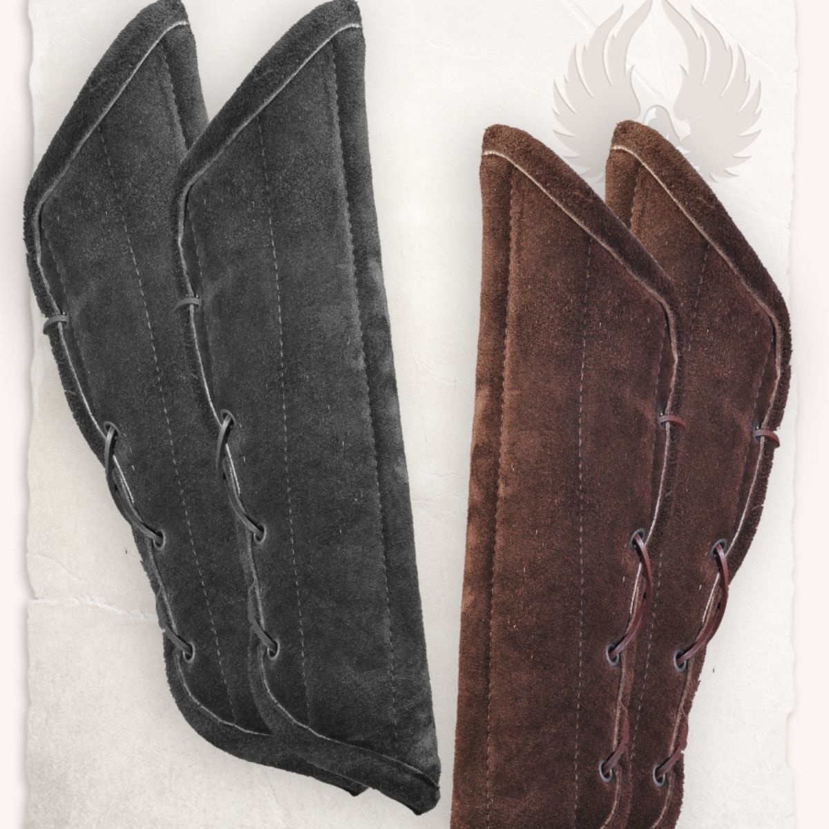 Mytholon Gambeson arm protectors Leopold suede leather brown ...