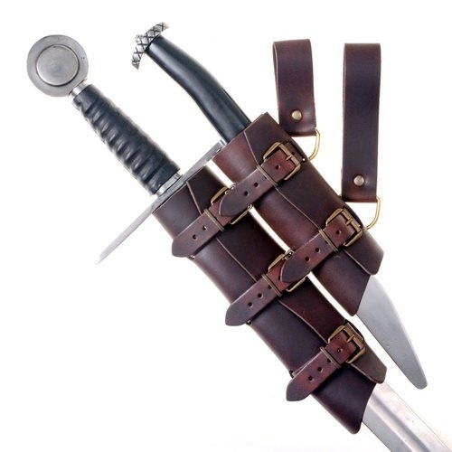 Luxurious sword & dagger holder, brown - CelticWebMerchant.co.uk