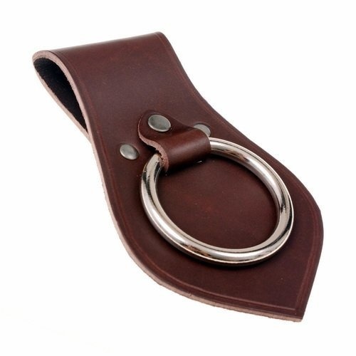Leather weapon holder for belt, brown - CelticWebMerchant.co.uk