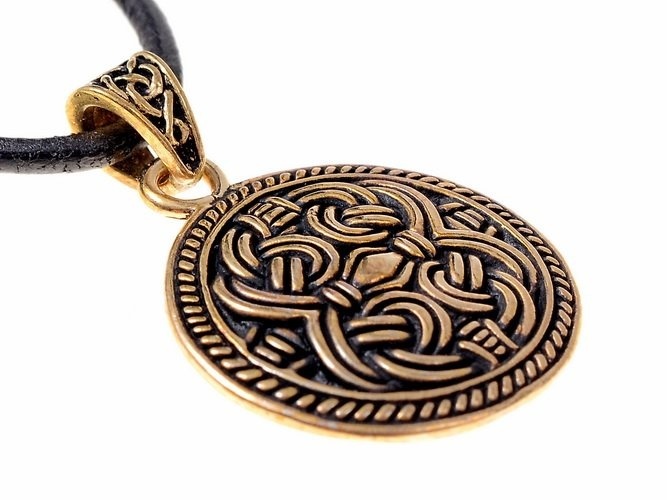 Trisquelion amulet Vendel style, bronze - CelticWebMerchant.co.uk