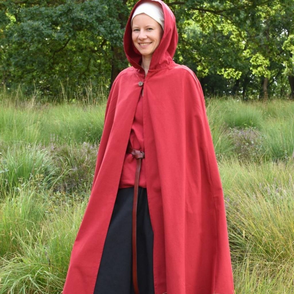 Cotton cloak Ellyn, red - CelticWebMerchant.co.uk