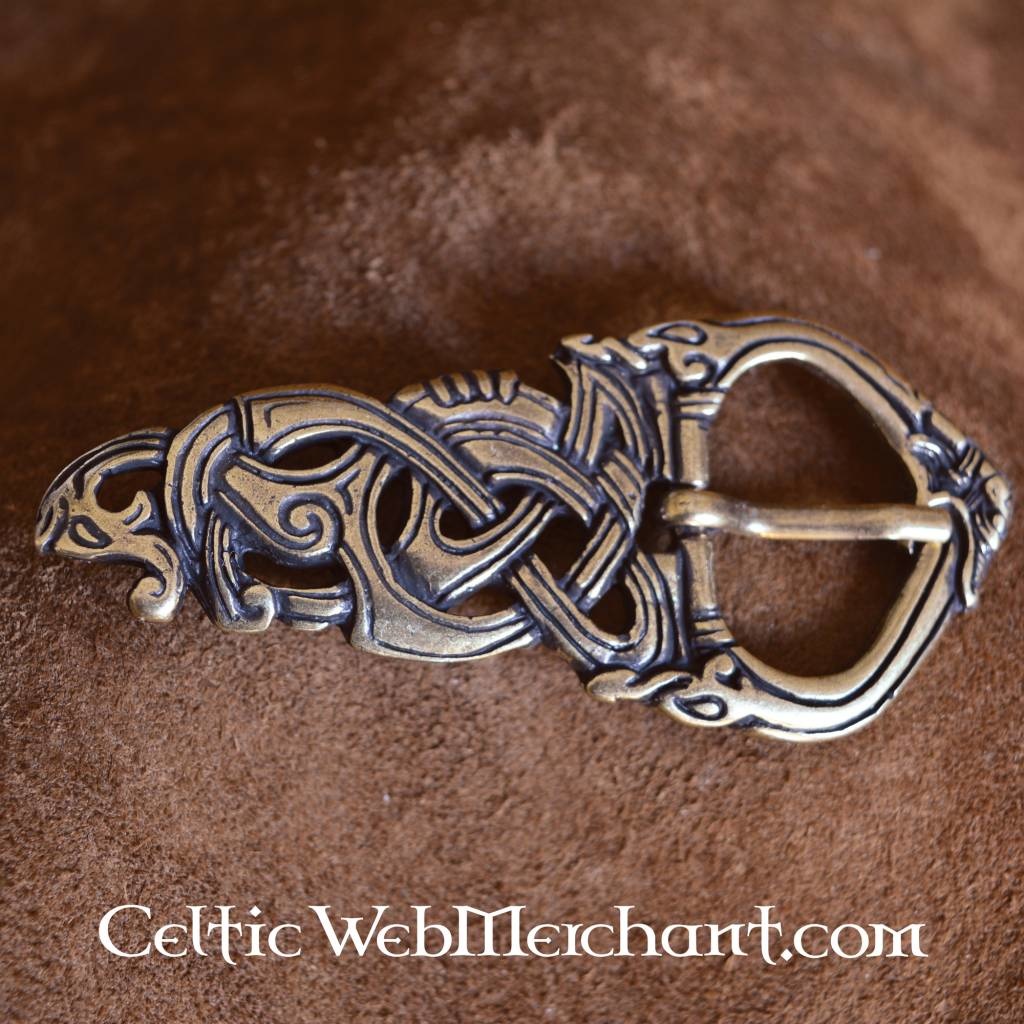Viking buckle Midgard snake bronze - CelticWebMerchant.co.uk