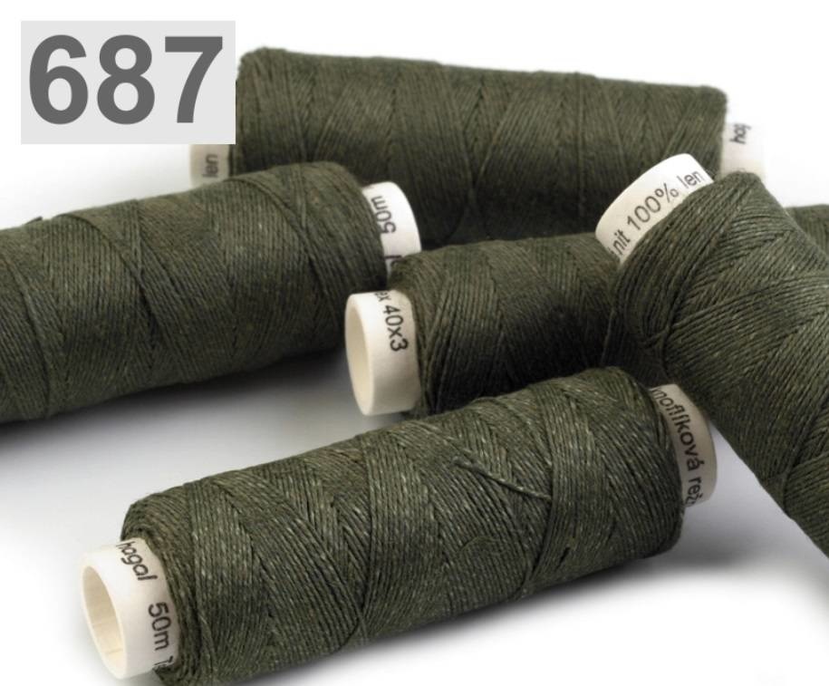 Linen yarn dark green 50m - CelticWebMerchant.co.uk